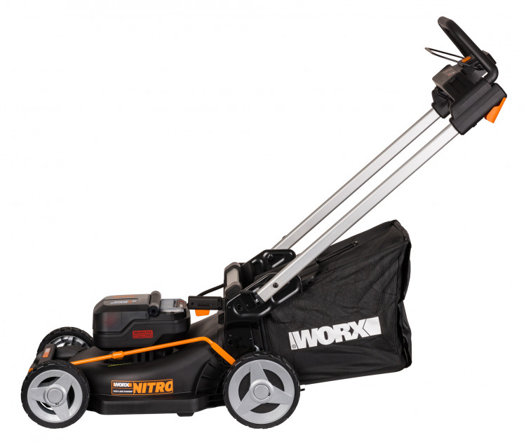 Газонокосилка аккумуляторная WORX WG748E; 46 см, 40В, 4Ач х2, ЗУ 2А х2 ...